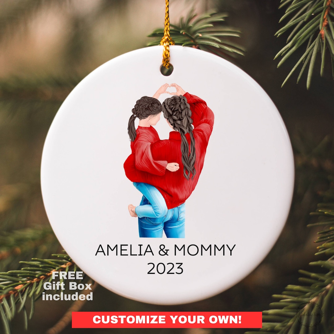Personalized Mom and Daughter Christmas Ornament, Keepsake Ornament ...