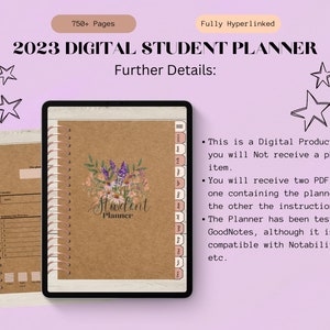 Digital Student Planner 2023 for Goodnotes Academic Planner - Etsy