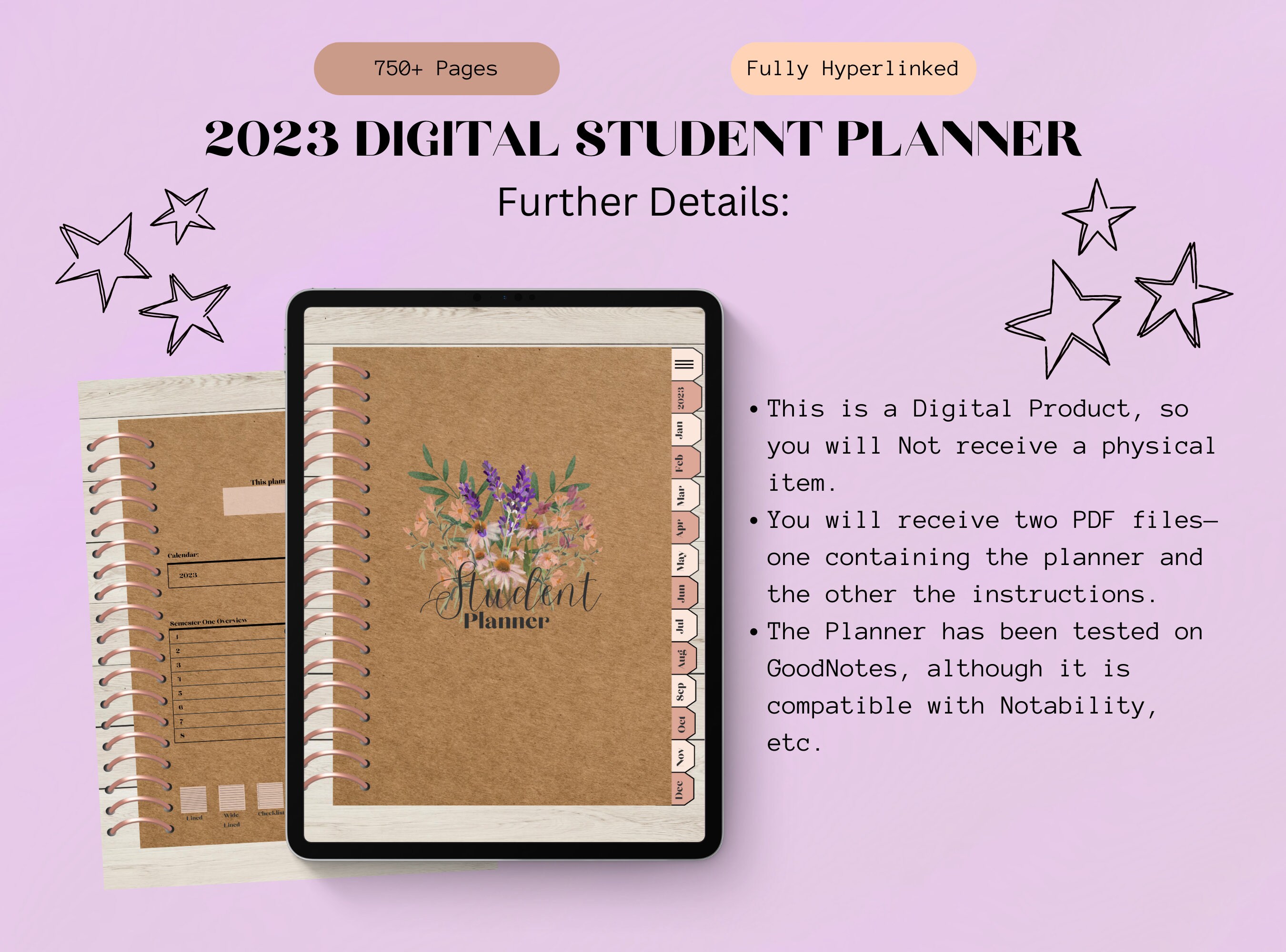 Digital Student Planner 2023 for Goodnotes Academic Planner - Etsy