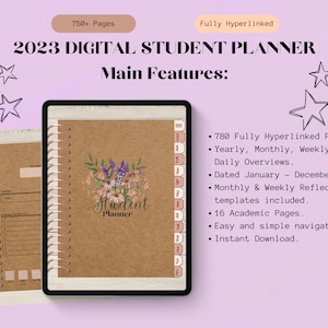 Digital Student Planner 2023 for Goodnotes Academic Planner - Etsy