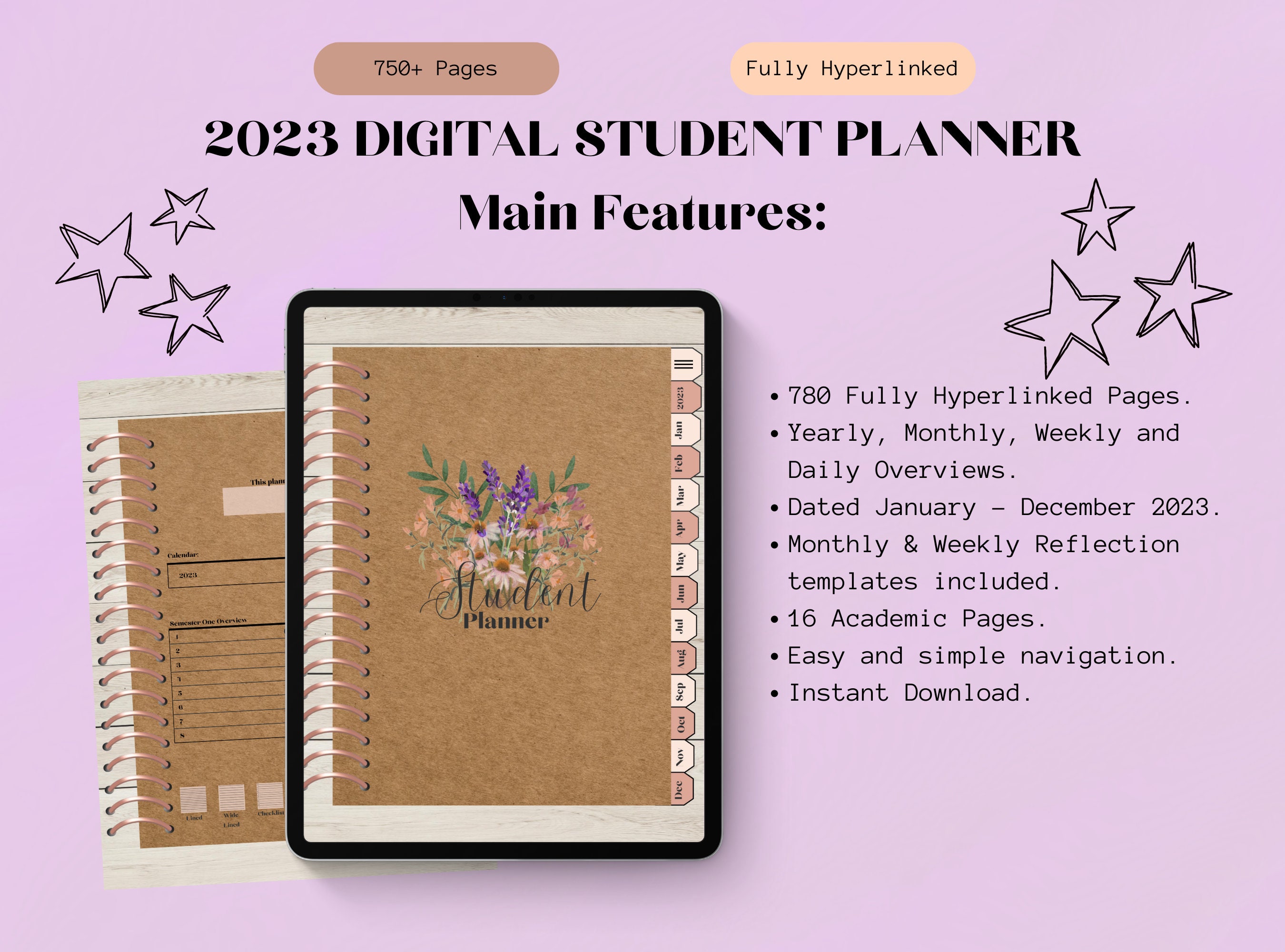Digital Student Planner 2023 for Goodnotes Academic Planner - Etsy