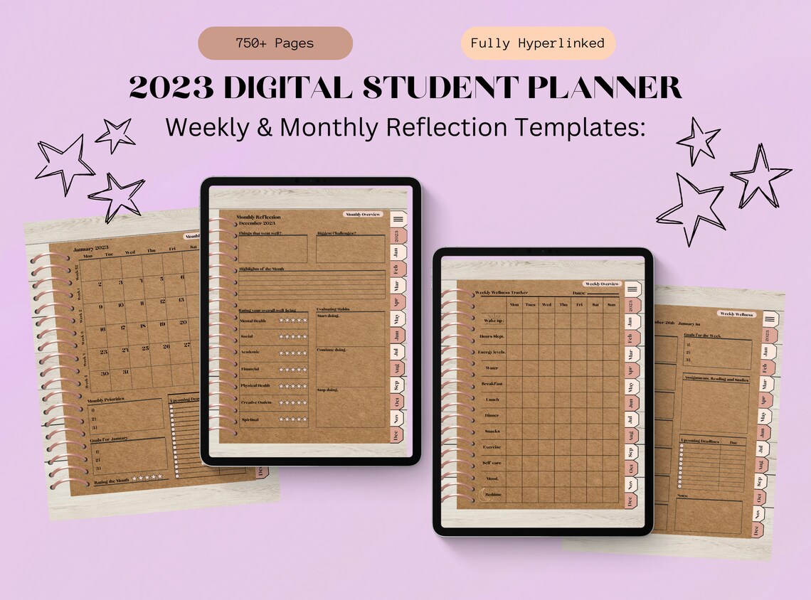 Digital Student Planner 2023 for Goodnotes Academic Planner - Etsy