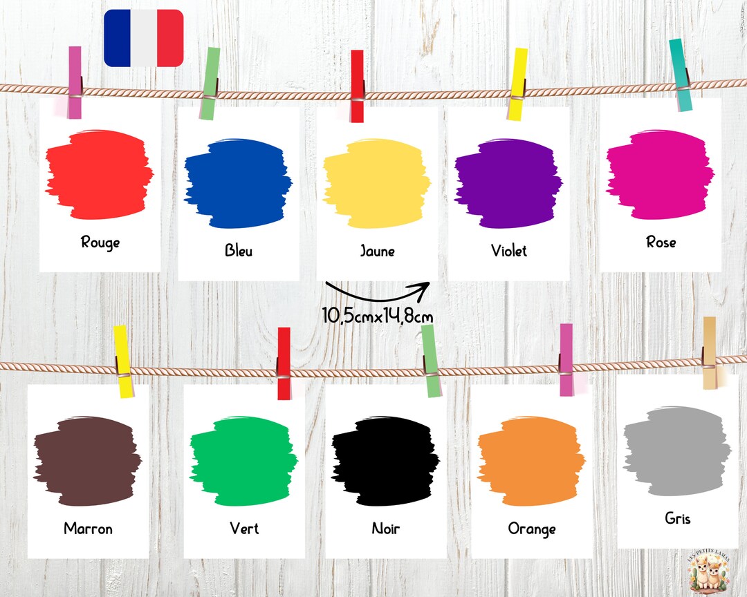 Educational Cards to Learn Colors in French. Preschool Learning for ...