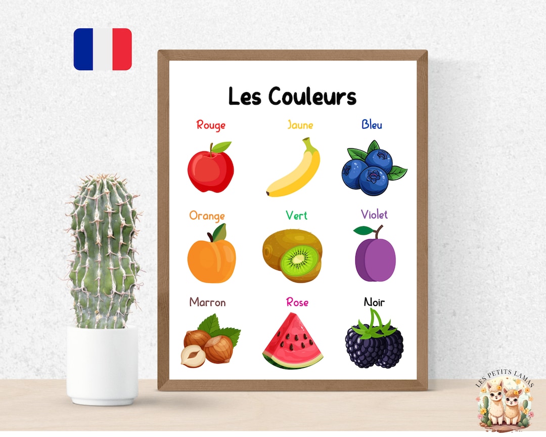 Educational Poster to Learn Colors in French. Preschool Learning for ...