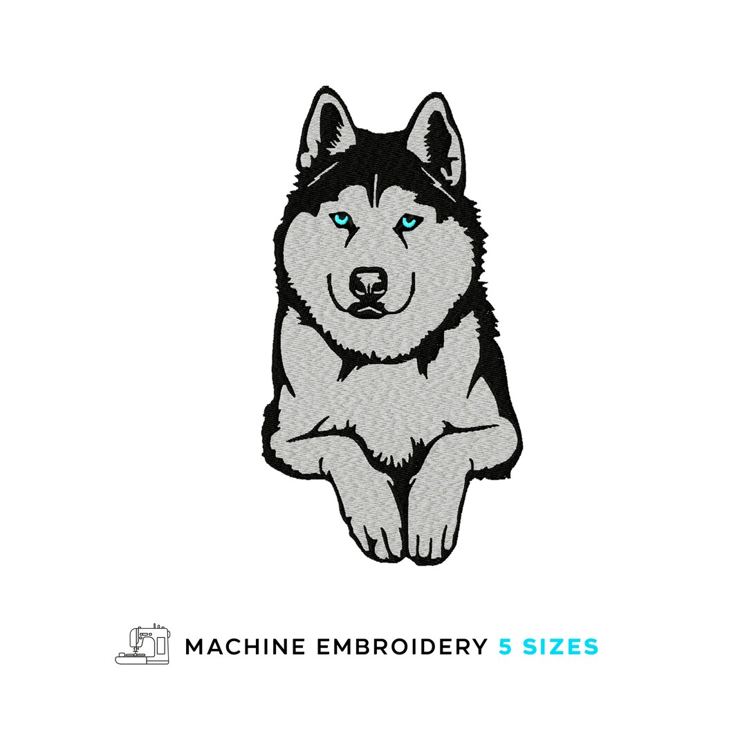 Husky Embroidery Designs, Siberian Husky Embroidery Pattern File 5 Size ...