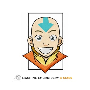Avatar Aang Machine Embroidery Desings, Anime Aang Embroidery Designs ...