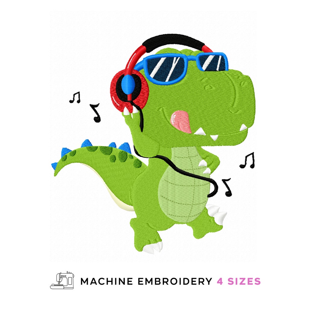 T-rex Embroidery, Dinosaur Machine Embroidery Pattern, Embroidery ...