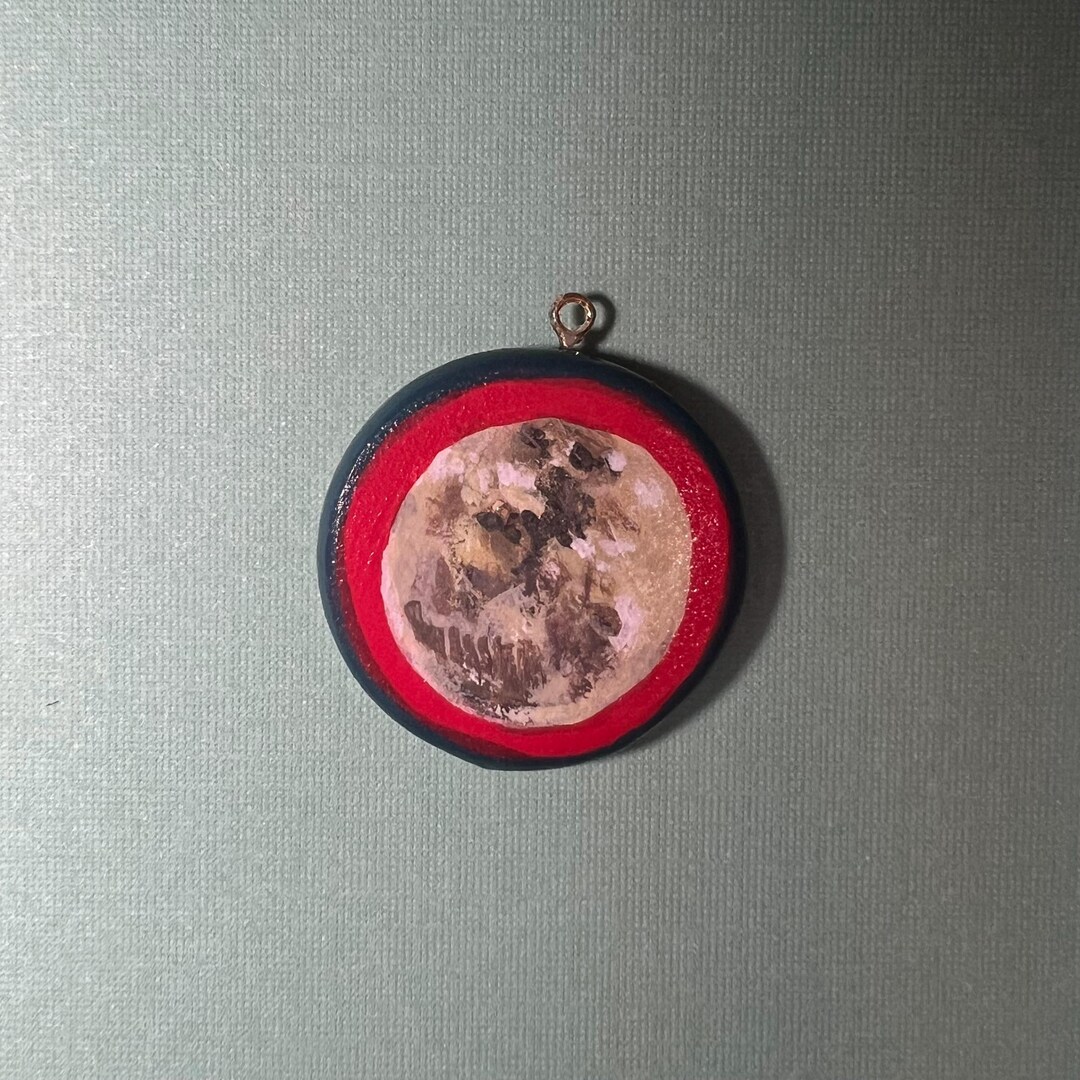 Blood Moon Hand-painted Clay Charm - Etsy