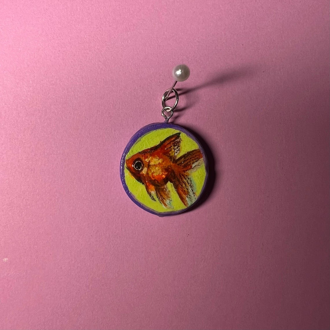 Goldfish Hand-painted Clay Charm - Etsy