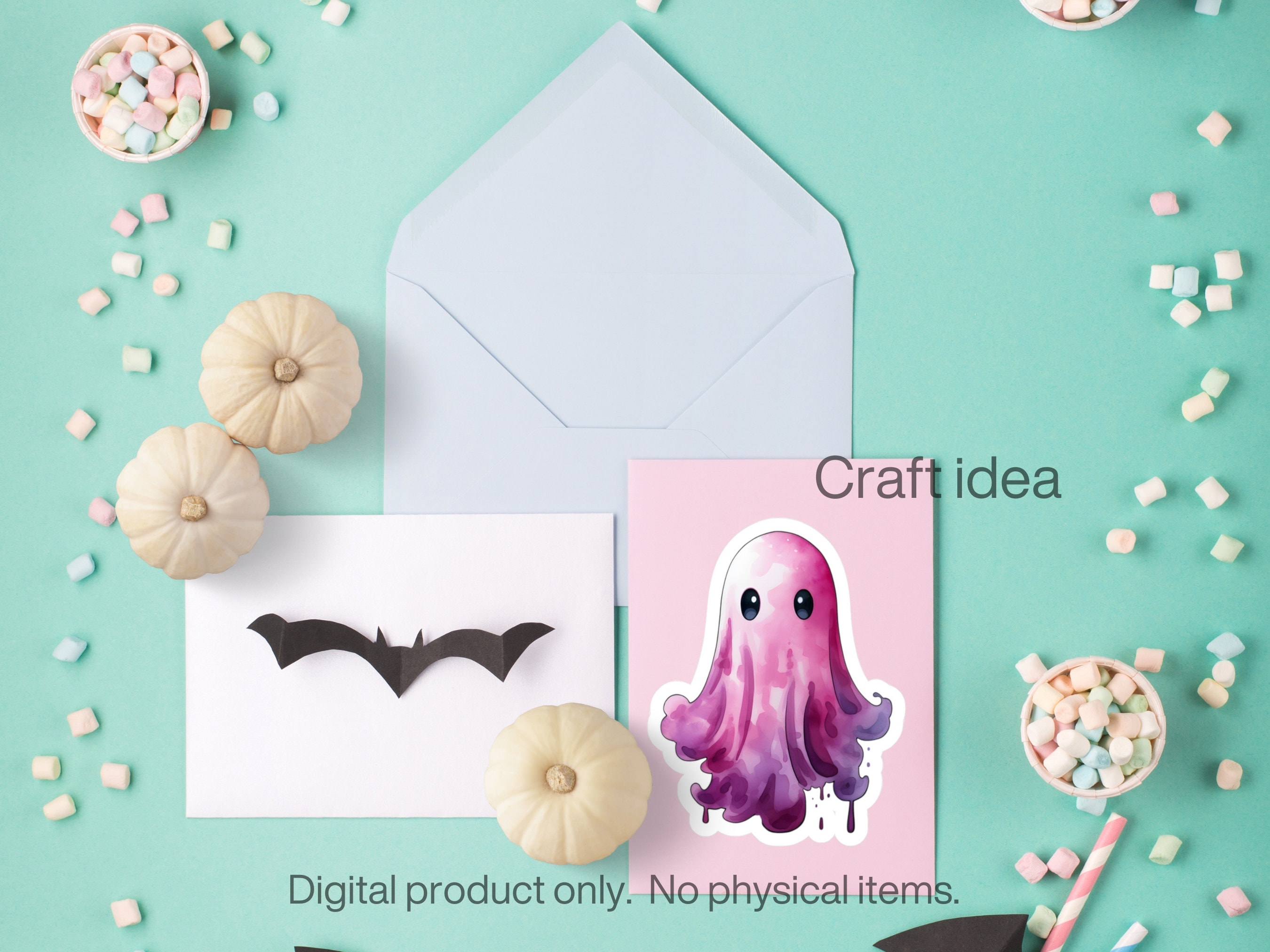 Cute Pink Ghosts Clipart Set Unique Halloween PNG Digital Downloads - Etsy