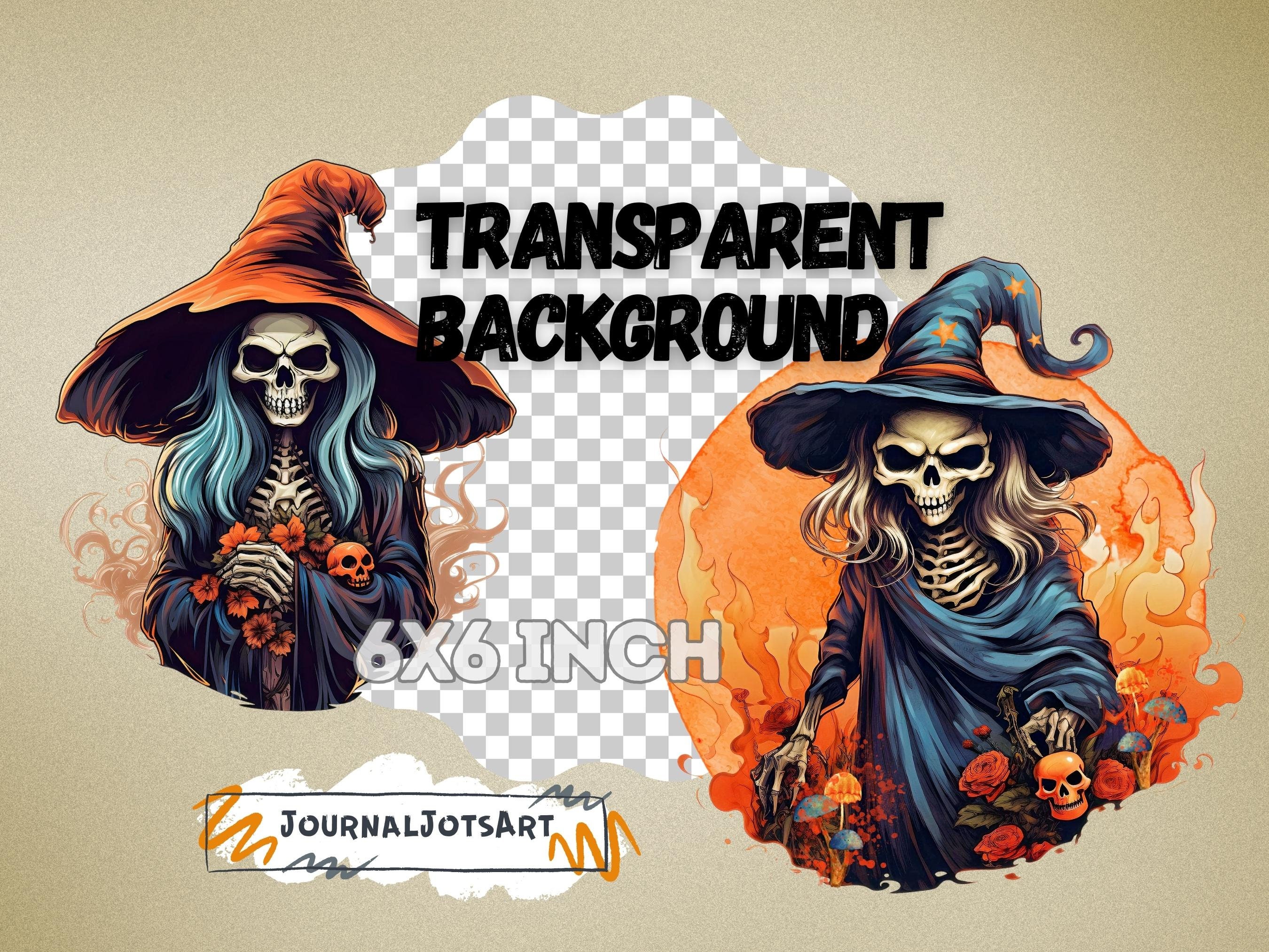 Halloween Skeleton Witches Clipart Bundle Instant Digital - Etsy