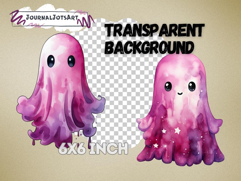 Cute Pink Ghosts Clipart Set - Unique Halloween PNG Digital Downloads ...