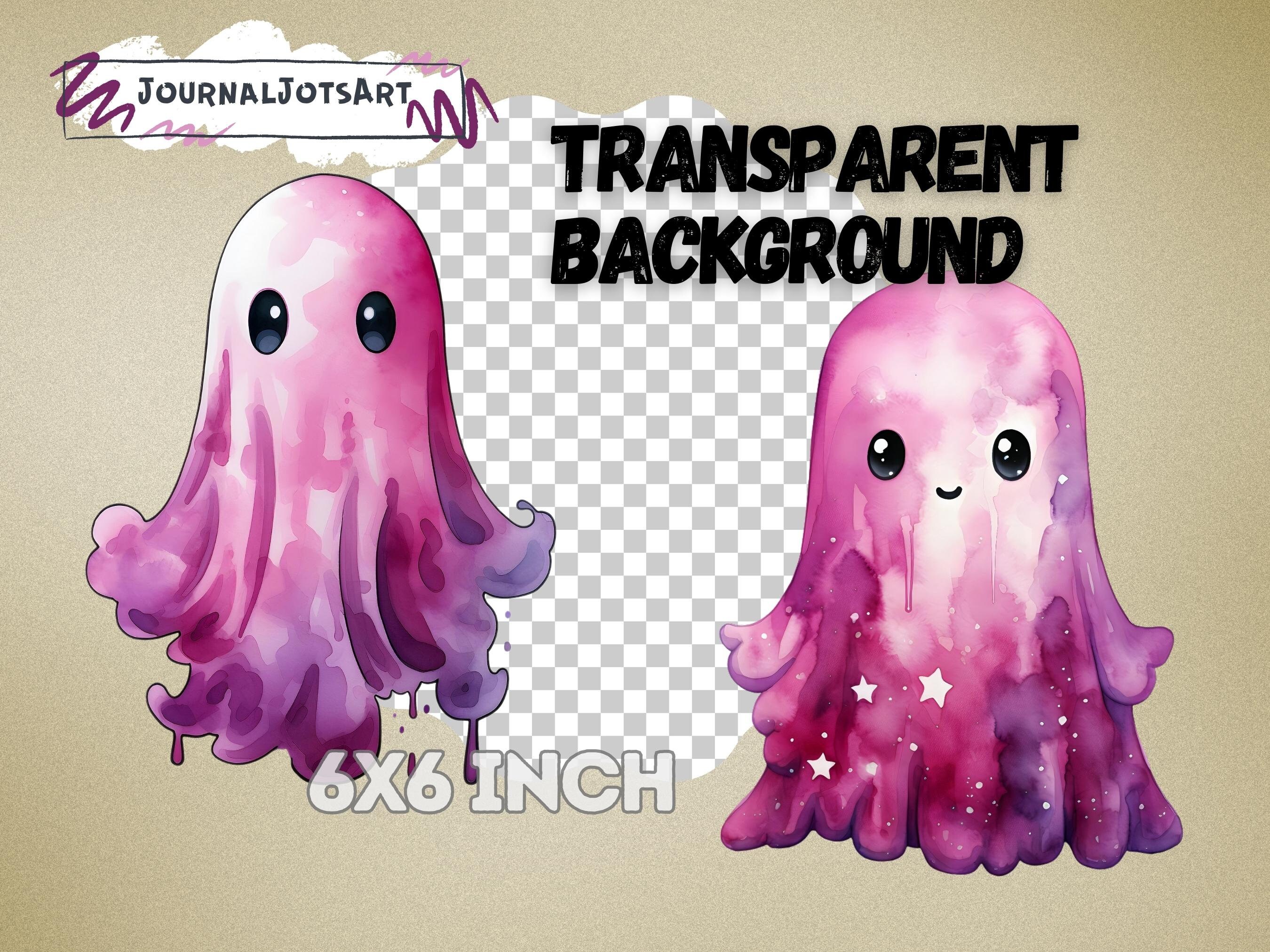 Cute Pink Ghosts Clipart Set Unique Halloween PNG Digital Downloads - Etsy