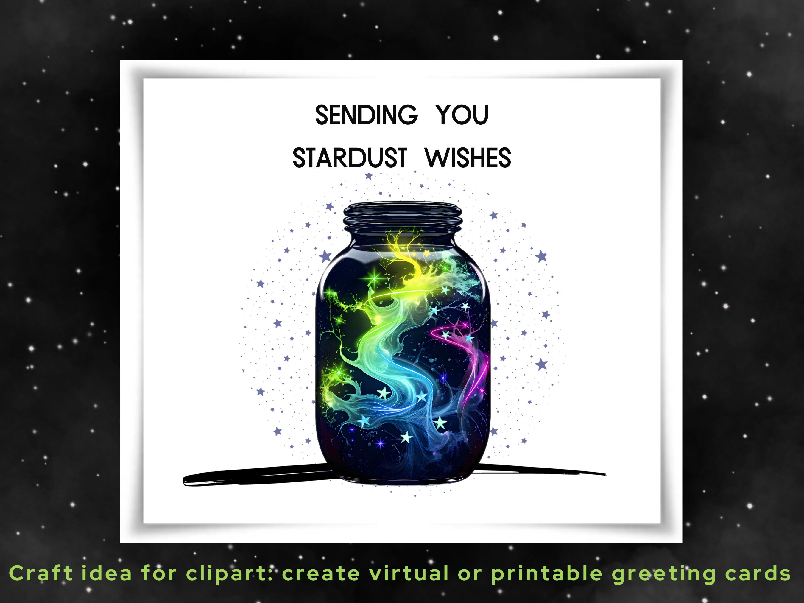 Galaxy Jars Clipart Set, Transparent PNG Instant Digital Download Art ...
