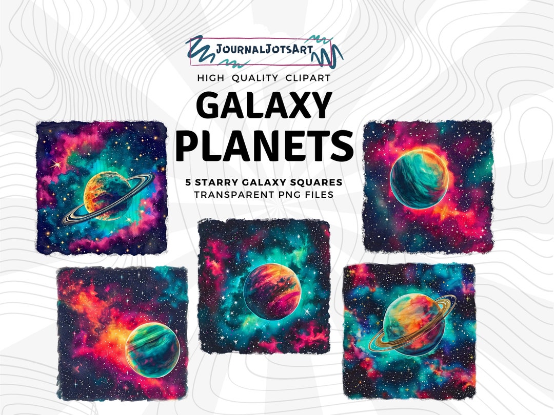 Colorful Planet Galaxy Clipart Bundle - Etsy