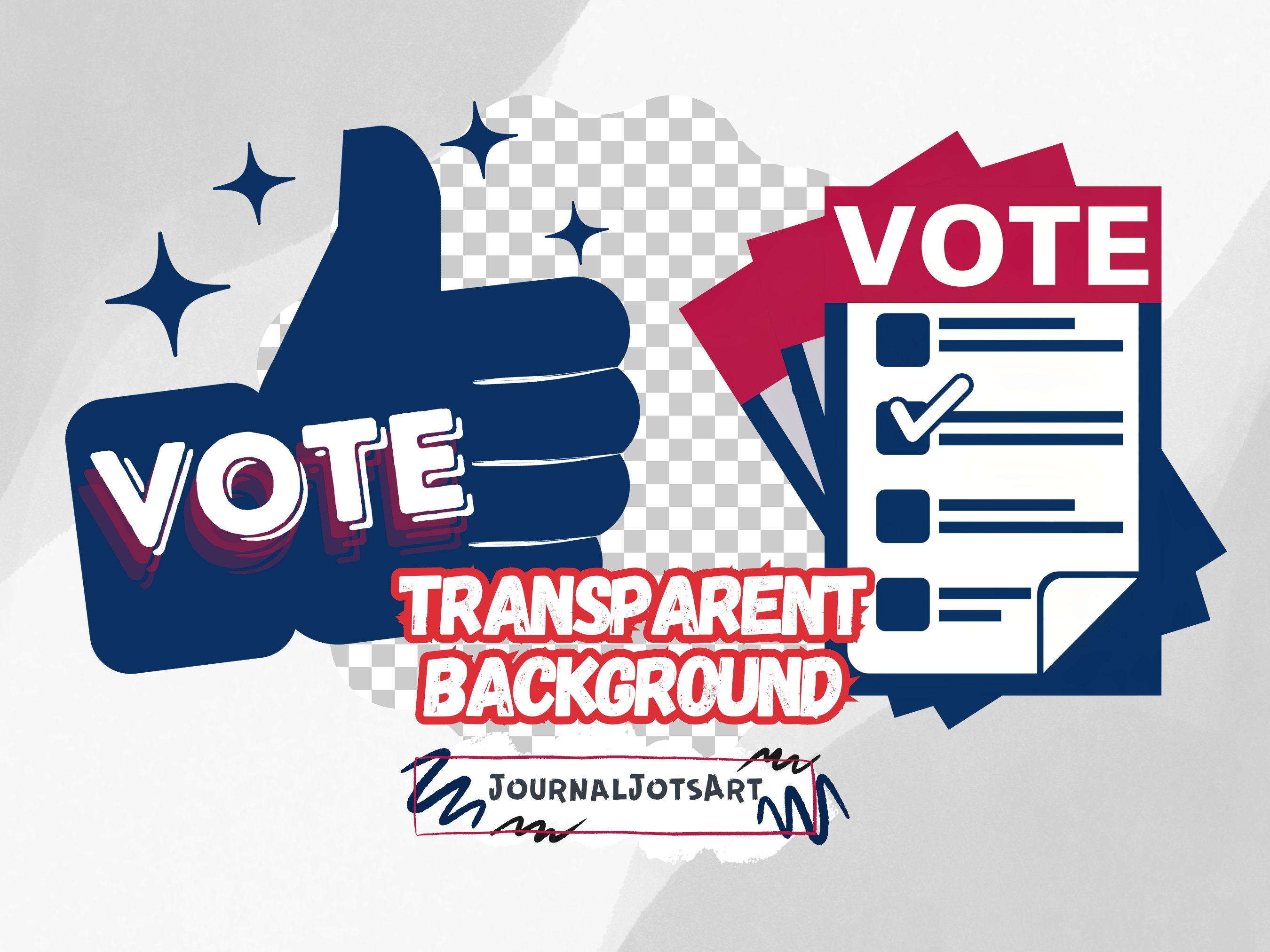 Election Themed Clipart Bundle: 10 Transparent PNG Icons in U.S. Flag ...