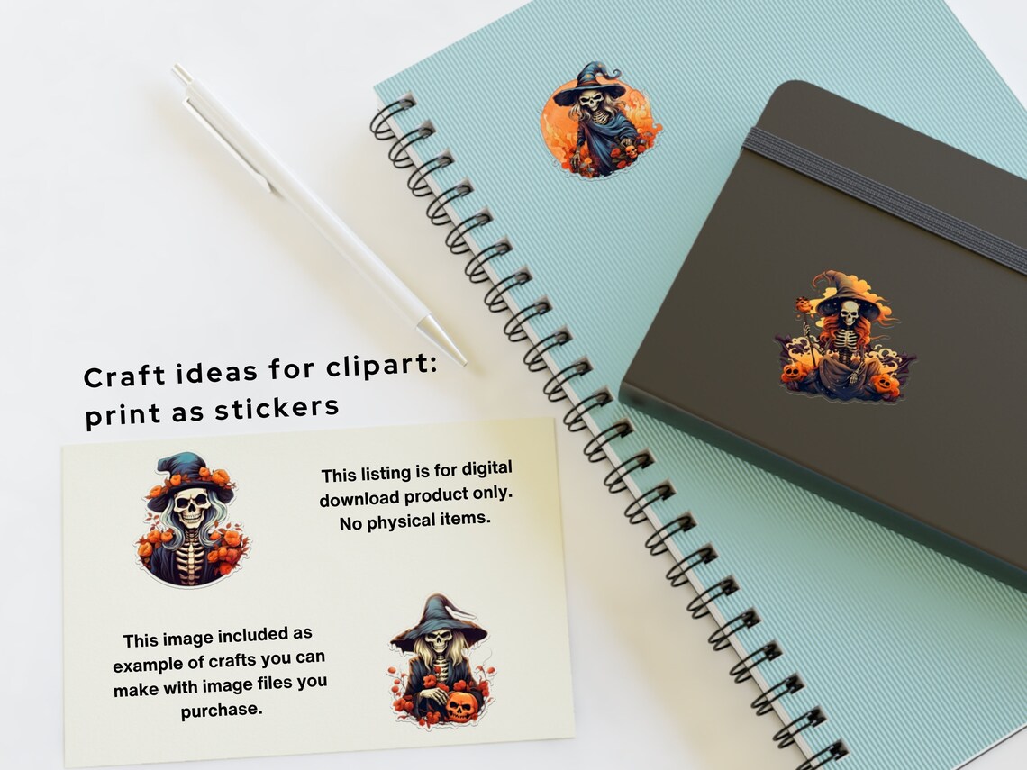 Halloween Skeleton Witches Clipart Bundle Instant Digital - Etsy