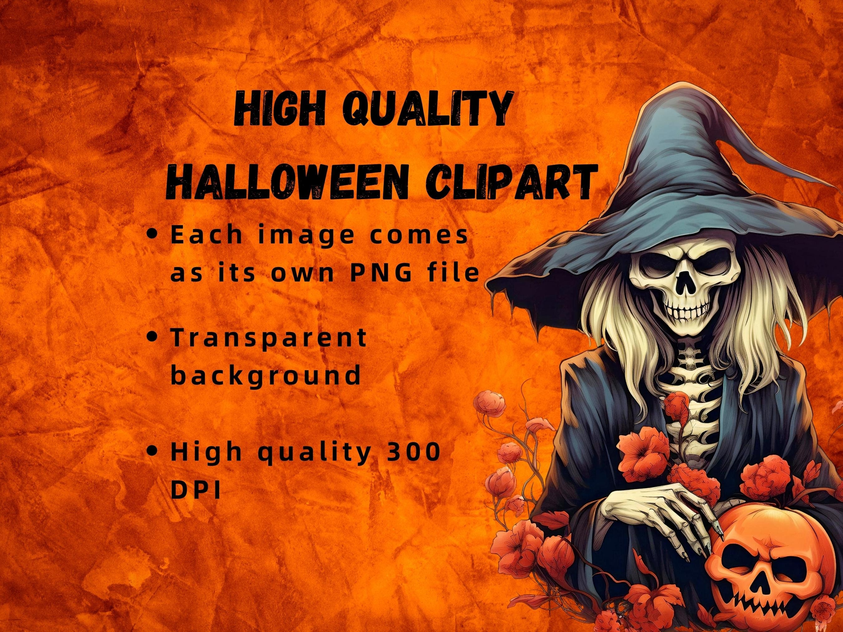 Halloween Skeleton Witches Clipart Bundle Instant Digital - Etsy