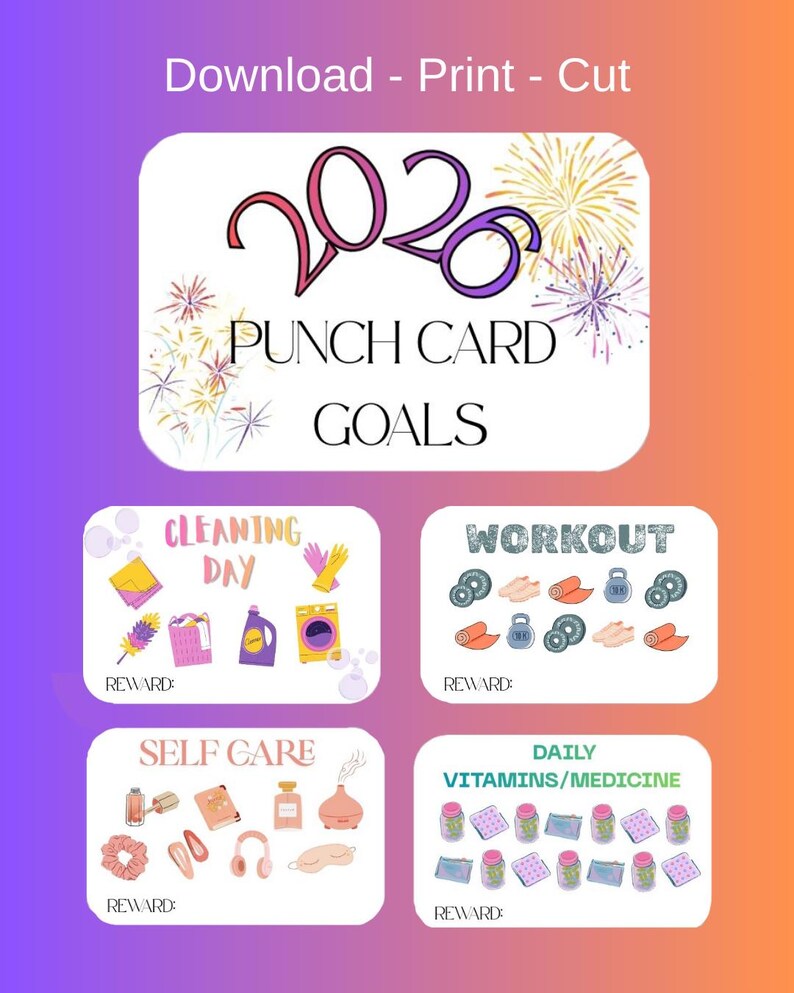 2026 Punch Cards for Habits/ Goals - Etsy