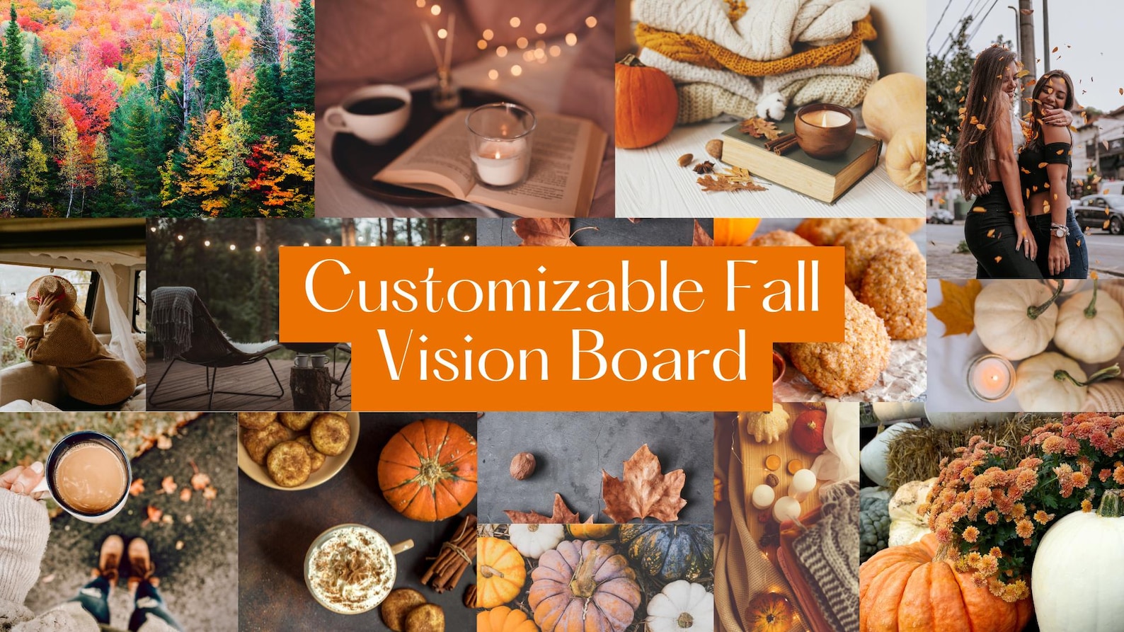 Customizable Fall Vision Board | Digital Download | Manifestation ...