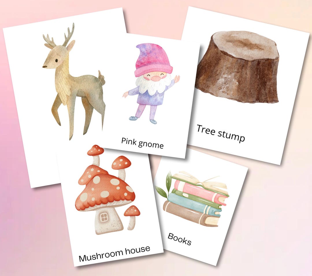 Flashcards Printable Cute Learning Cards Digital Pdf File A4 Format for ...