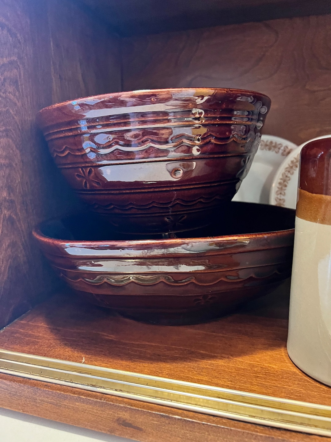 Vintage Marcrest Brown Daisy Dot Serving Bowls Split and No Split - Etsy