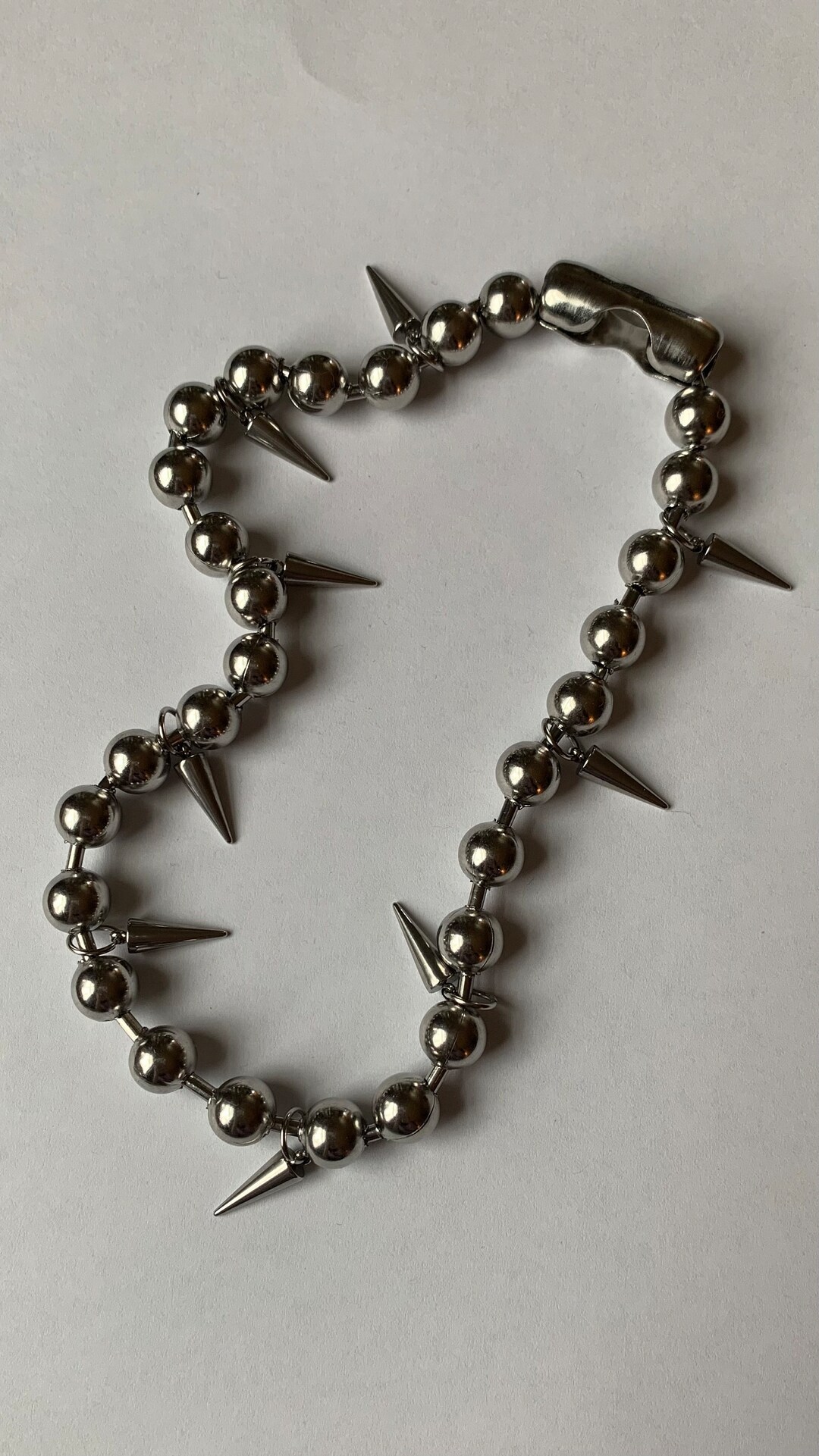 Spikey Stainless Steel 10mm Ball Chain Necklace - Etsy