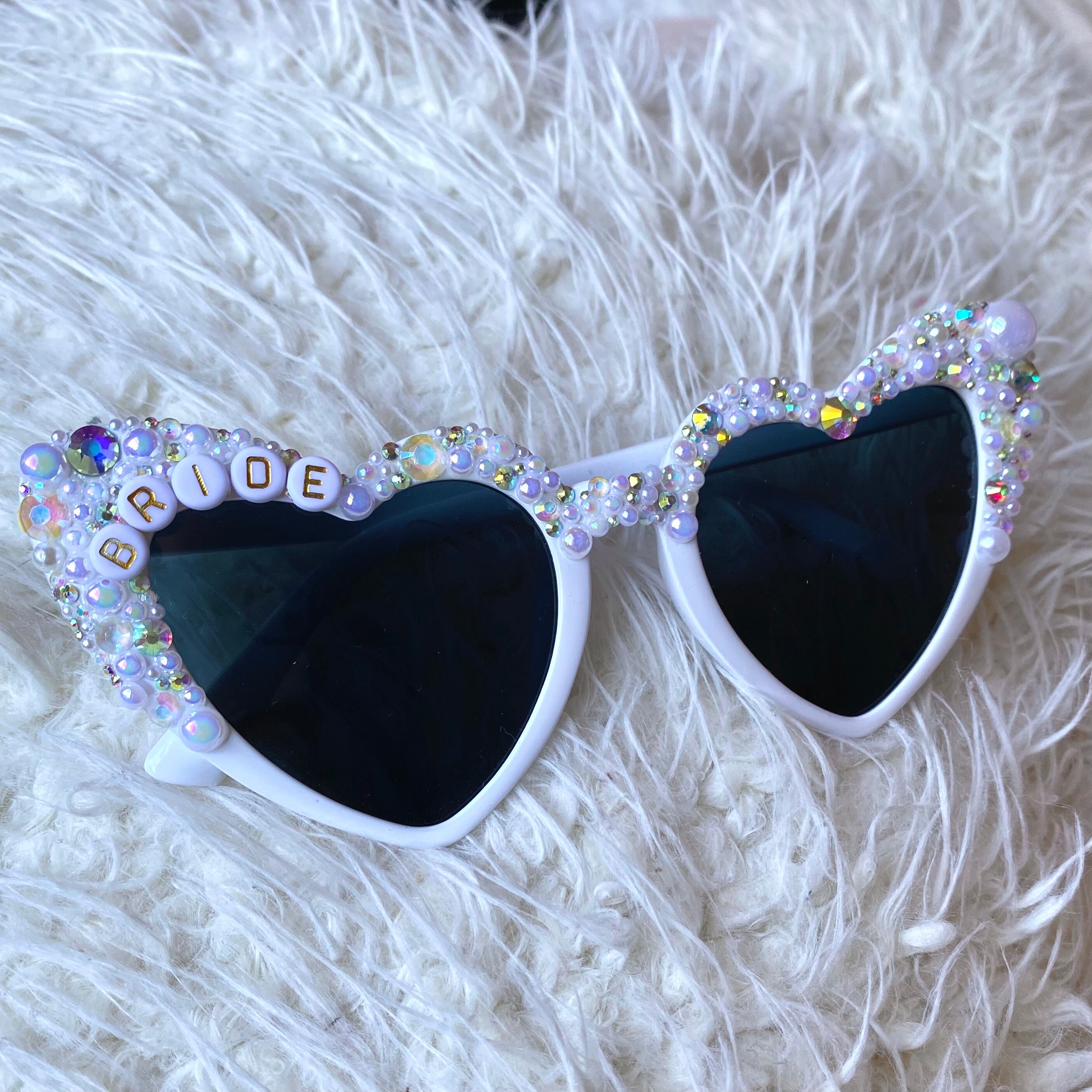 Customizable Bridal & Bachelorette Heart Shaped Sunglasses - Etsy