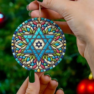 Star of David Christmas Ornament Elegant Jewish Holiday Decor Festive ...