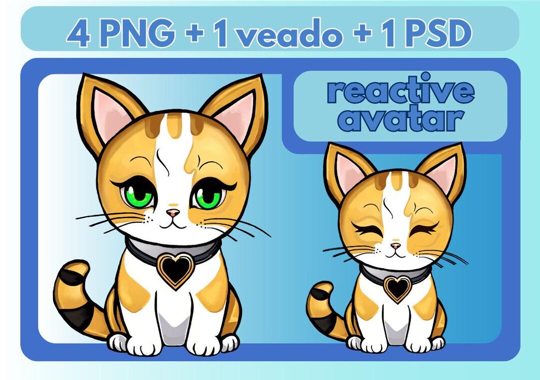 Cat Pngtuber Model, Animal Vtuber Asset, Premade Stream Avatar ...