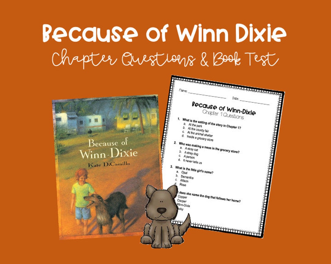 Because of Winn Dixie Chapter Questions and Book Test Print and Go ...