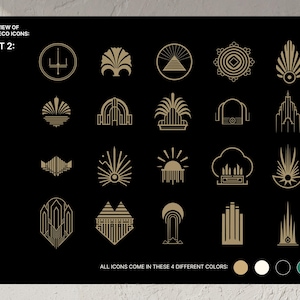 Art Deco Ornamental Elements EPS, PNG & SVG, Gatsby Style Elements ...