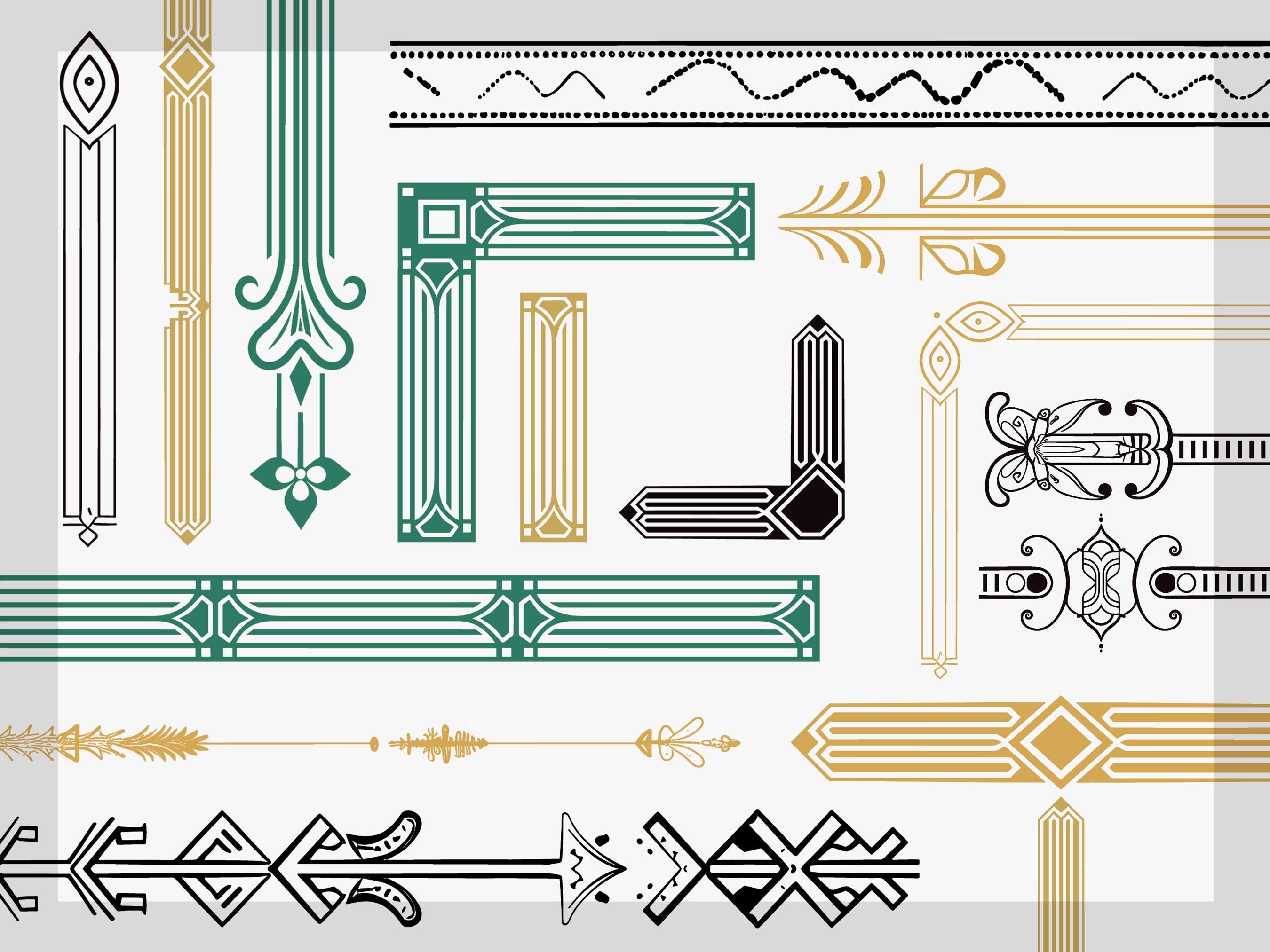 Art Deco Border Clipart: Border Designs, Decorative Elements SVG ...