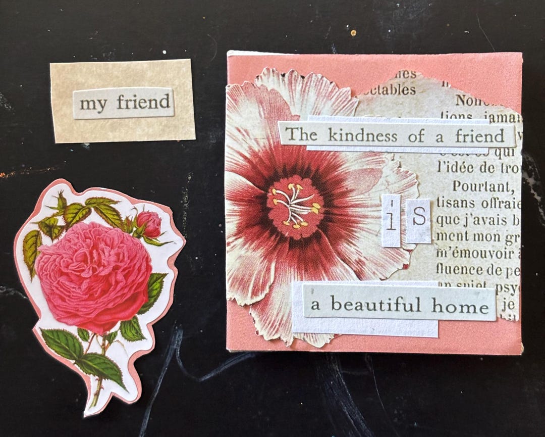 Friendship Collage on 2x2 Canvas, Back of Canvas Features a Surprise - Etsy