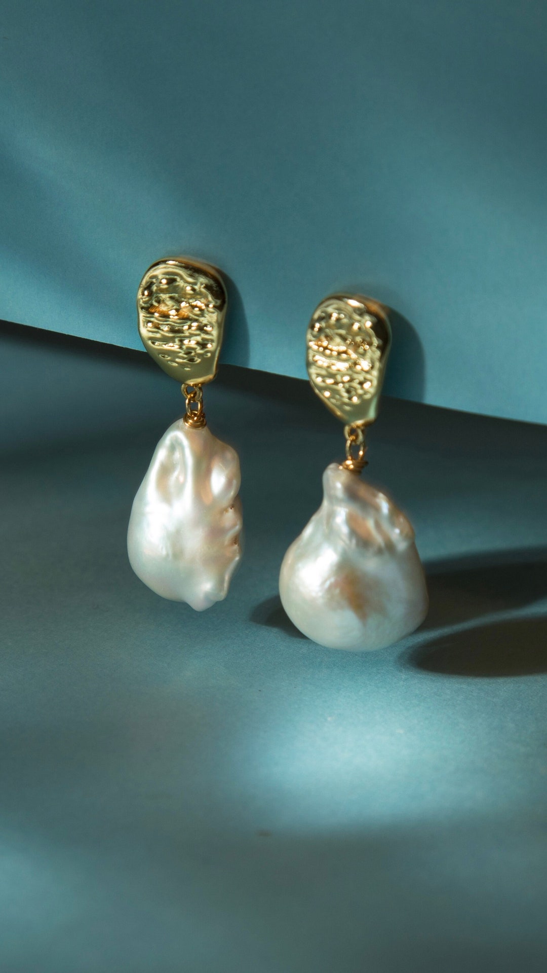 Natural Baroque Pearl Earring Wedding Pearl Earring Bridal Earrings Big ...