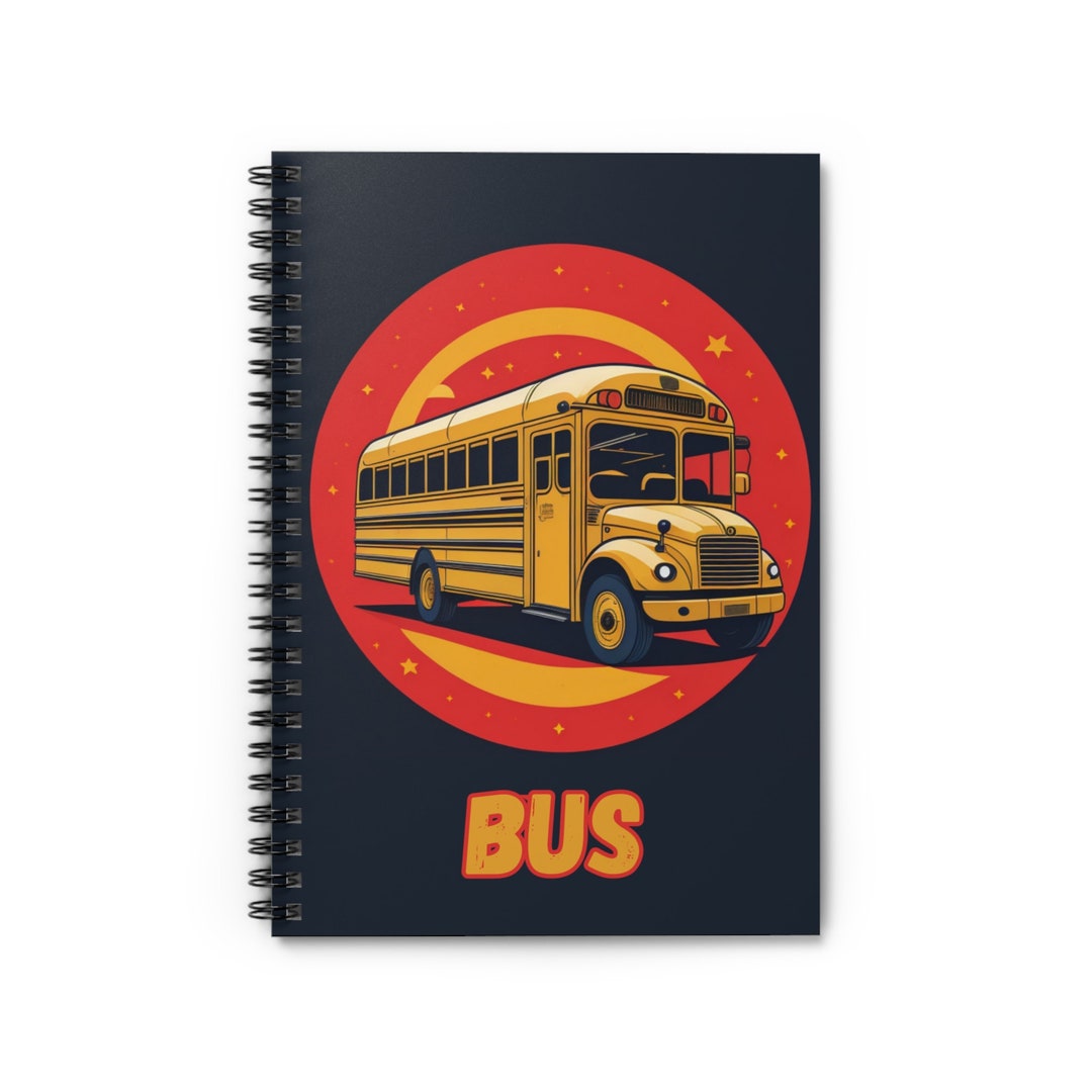 Back to School Bus Spiral Notebook Bus Notebook School Bus - Etsy