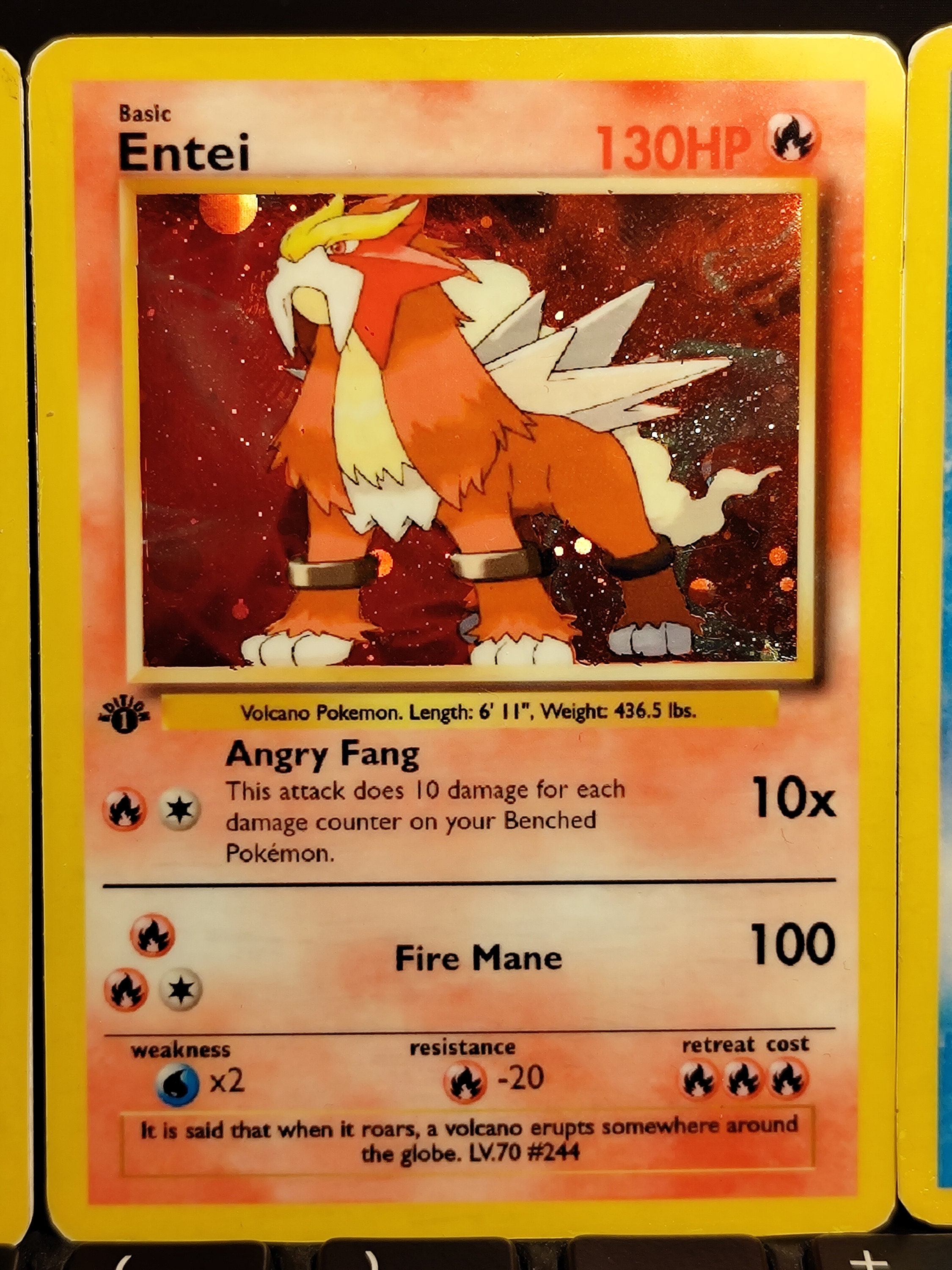 Entei Custom Pokémon Card Base Set Style - Etsy