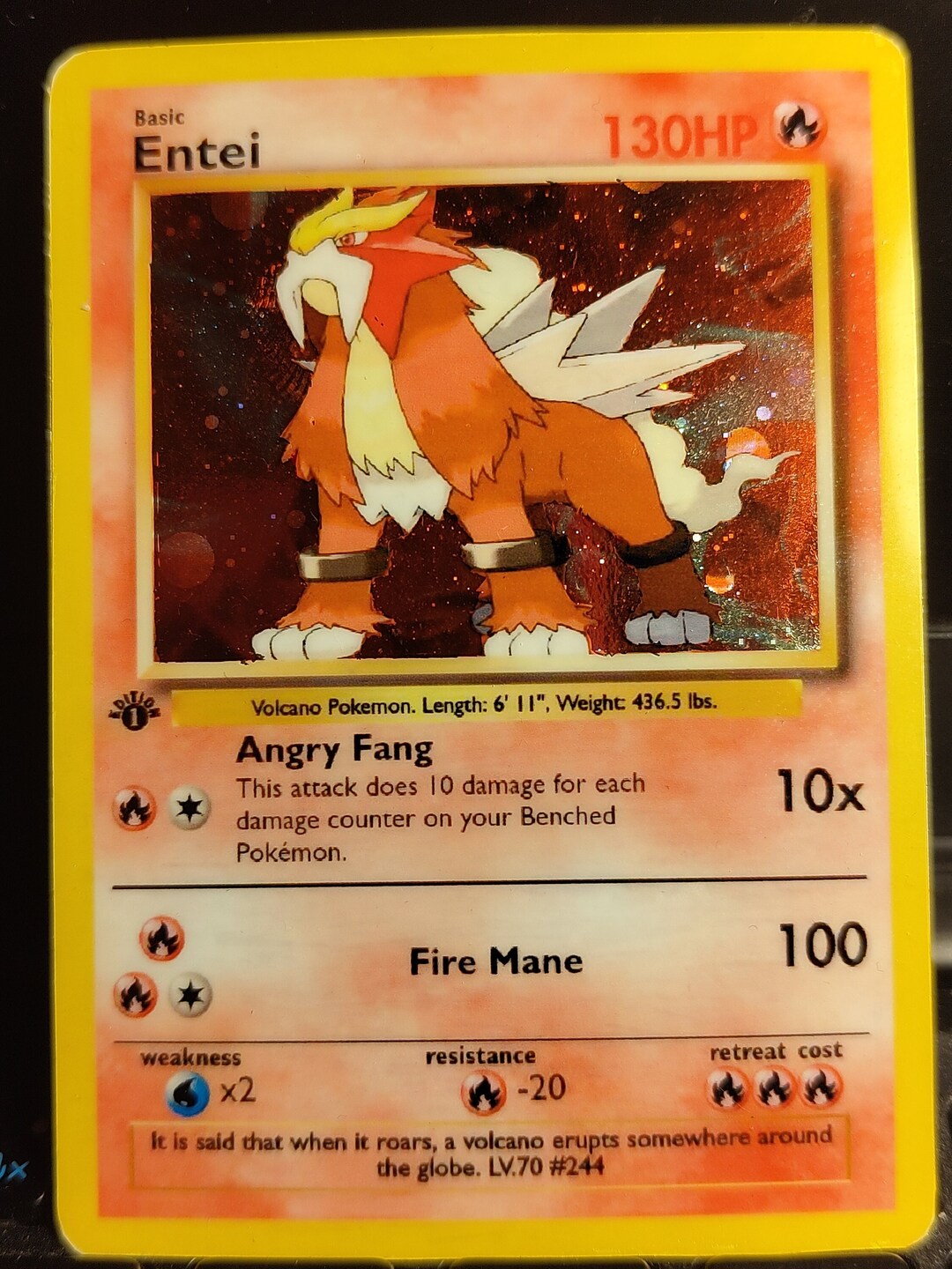 Entei Custom Pokémon Card Base Set Style - Etsy
