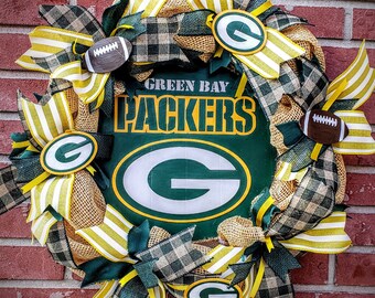 Green Bay Packers Wreath NFL Football Packers Football Home Decor ...