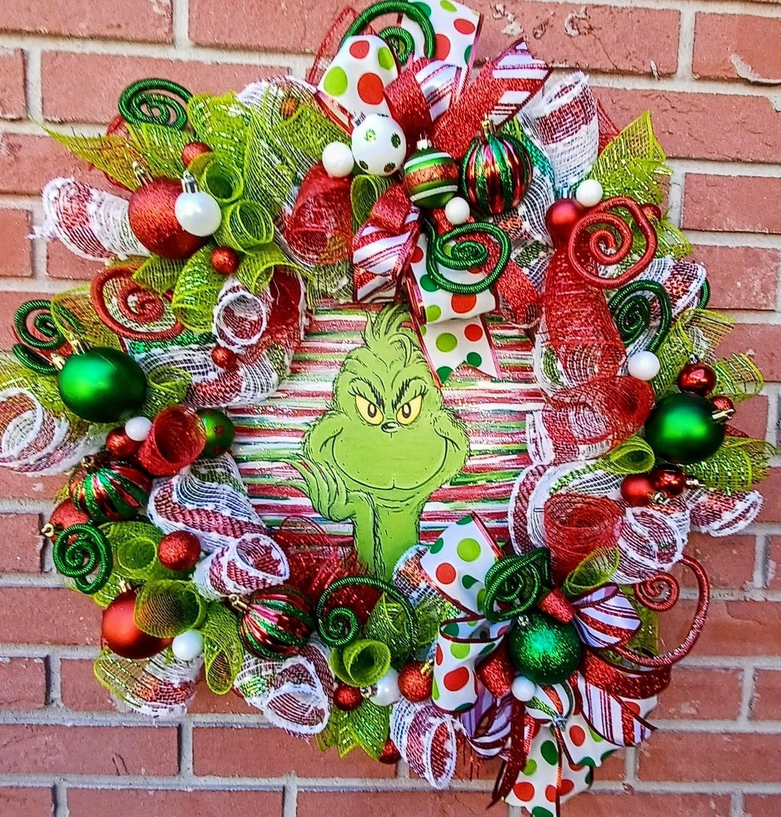 Grinch Christmas Wreath - Etsy