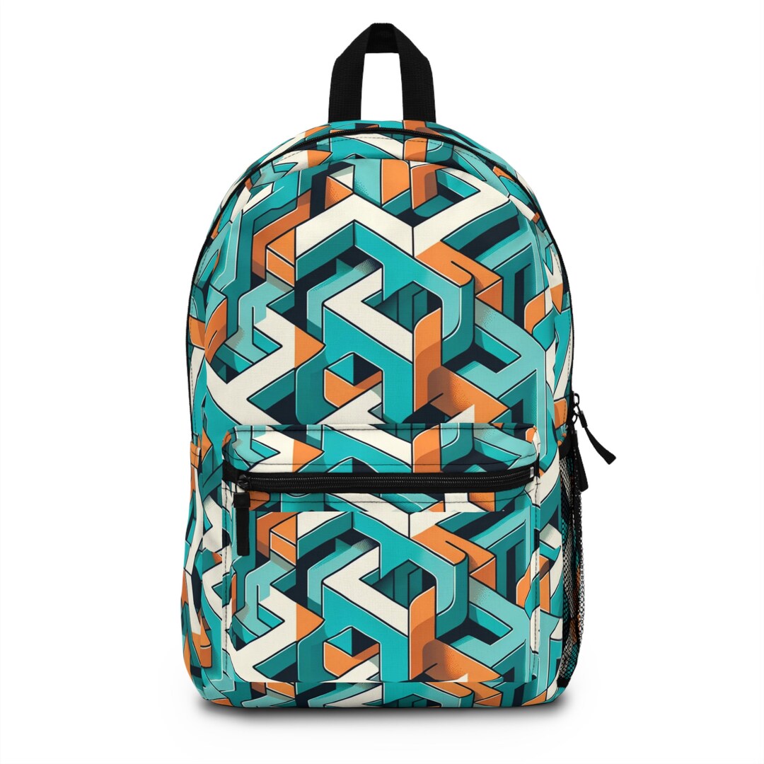 Geometric Labyrinth Backpack Modern Maze Trendy College Bag - Etsy