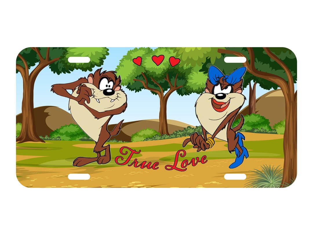 Tasmanian Devil Love License Plate Taz and She-devil With - Etsy
