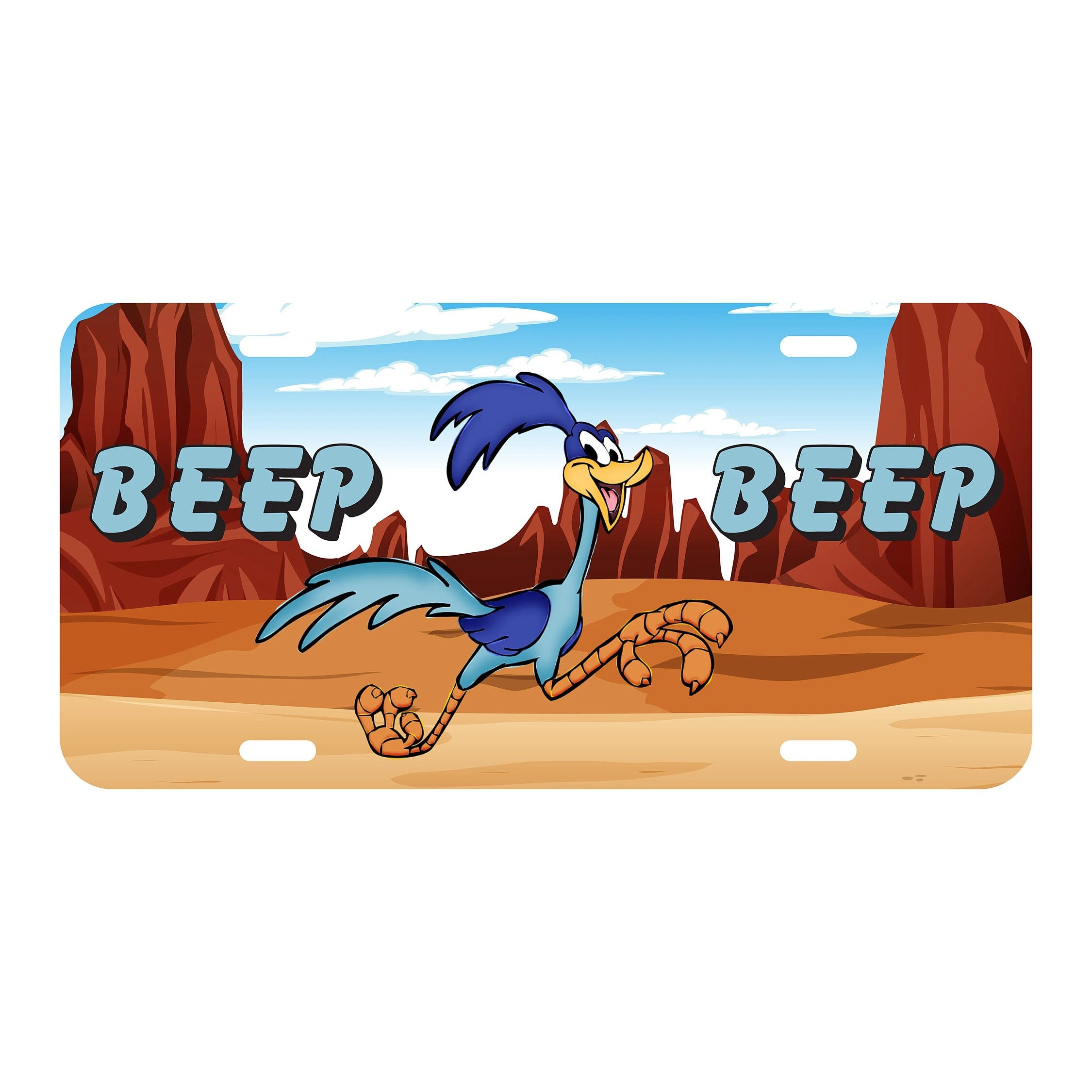 Road Runner Beep Beep Classic Cartoon Front License Plate Colorful ...
