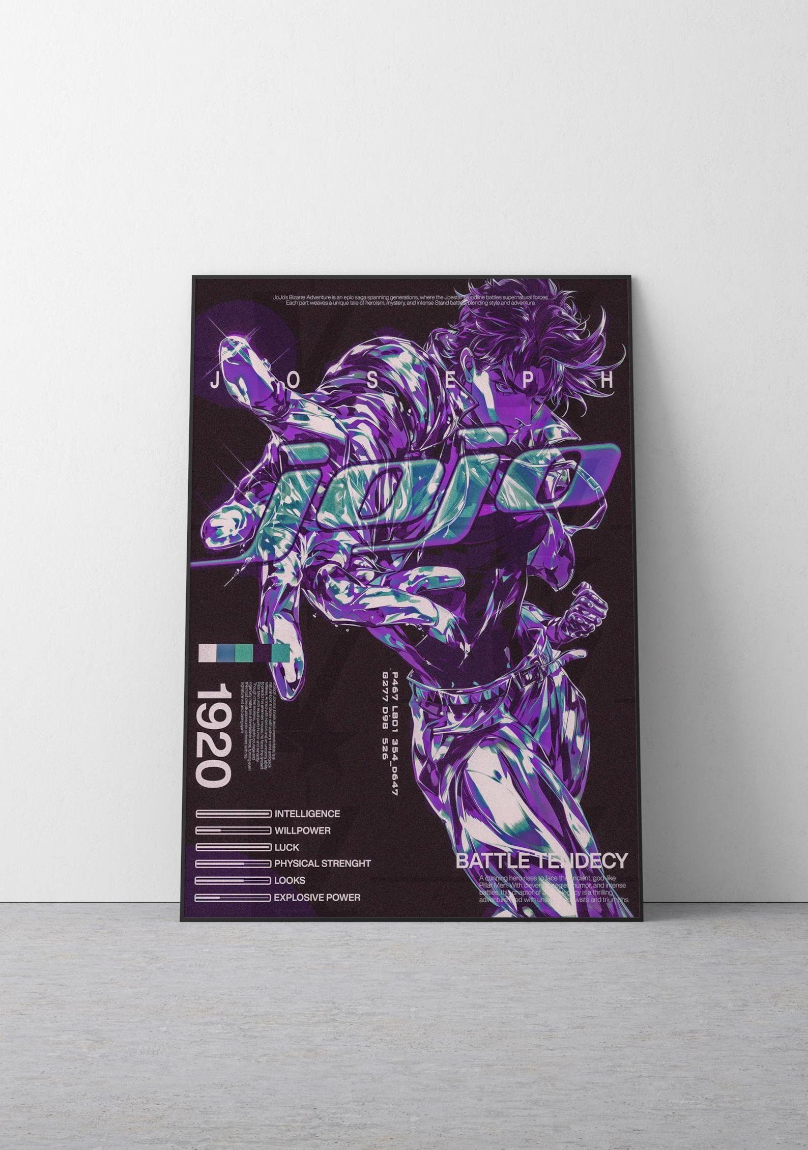 Jojo's Bizarre Adventure Joseph Joestar Crystal Poster Battle Tendency ...