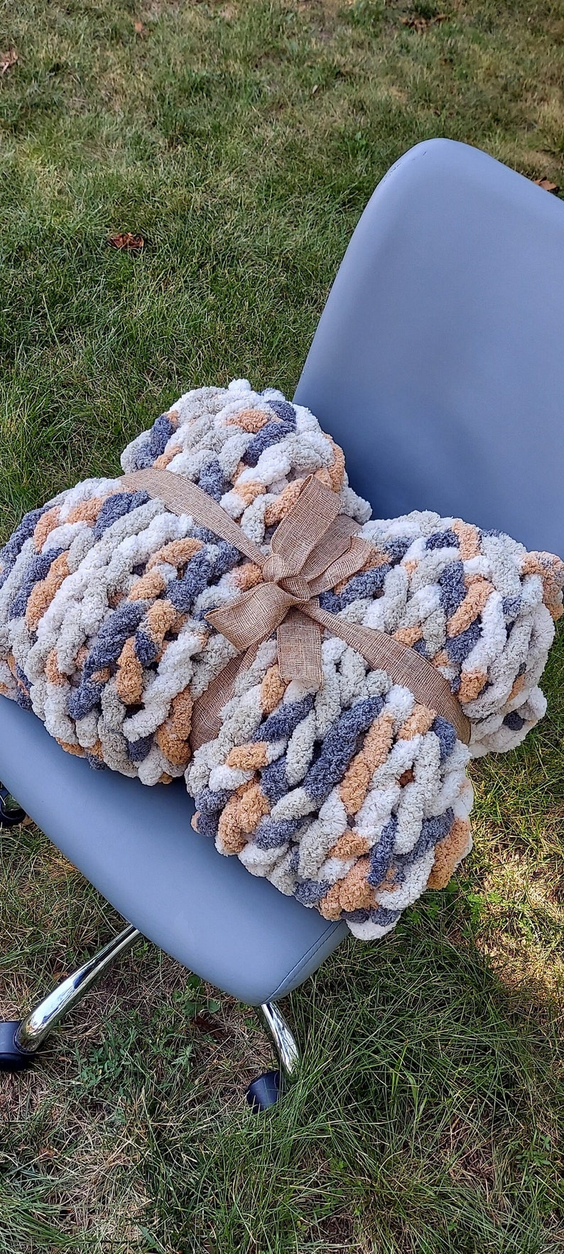 Calico Chunky Knit Throw - Etsy