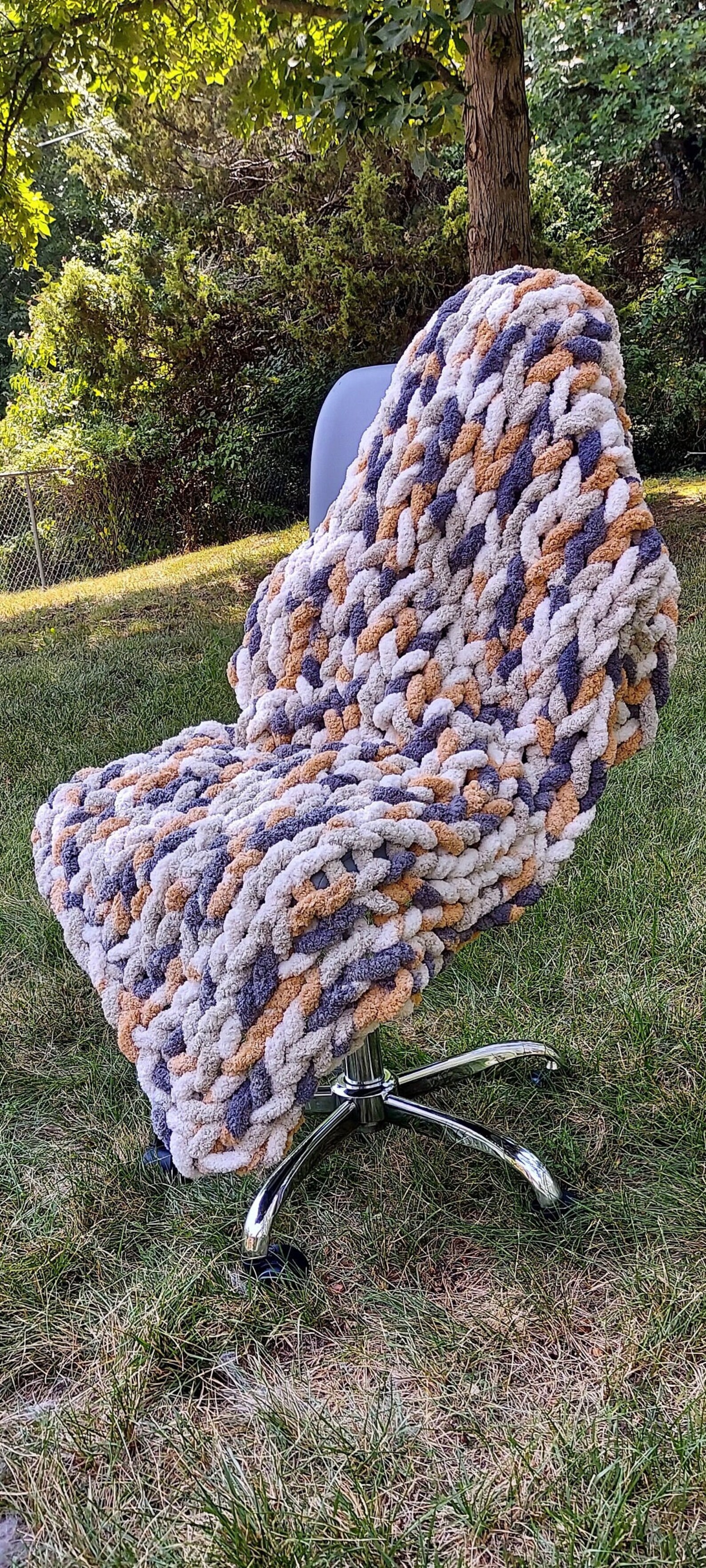 Calico Chunky Knit Throw - Etsy
