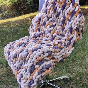 Calico Chunky Knit Throw - Etsy