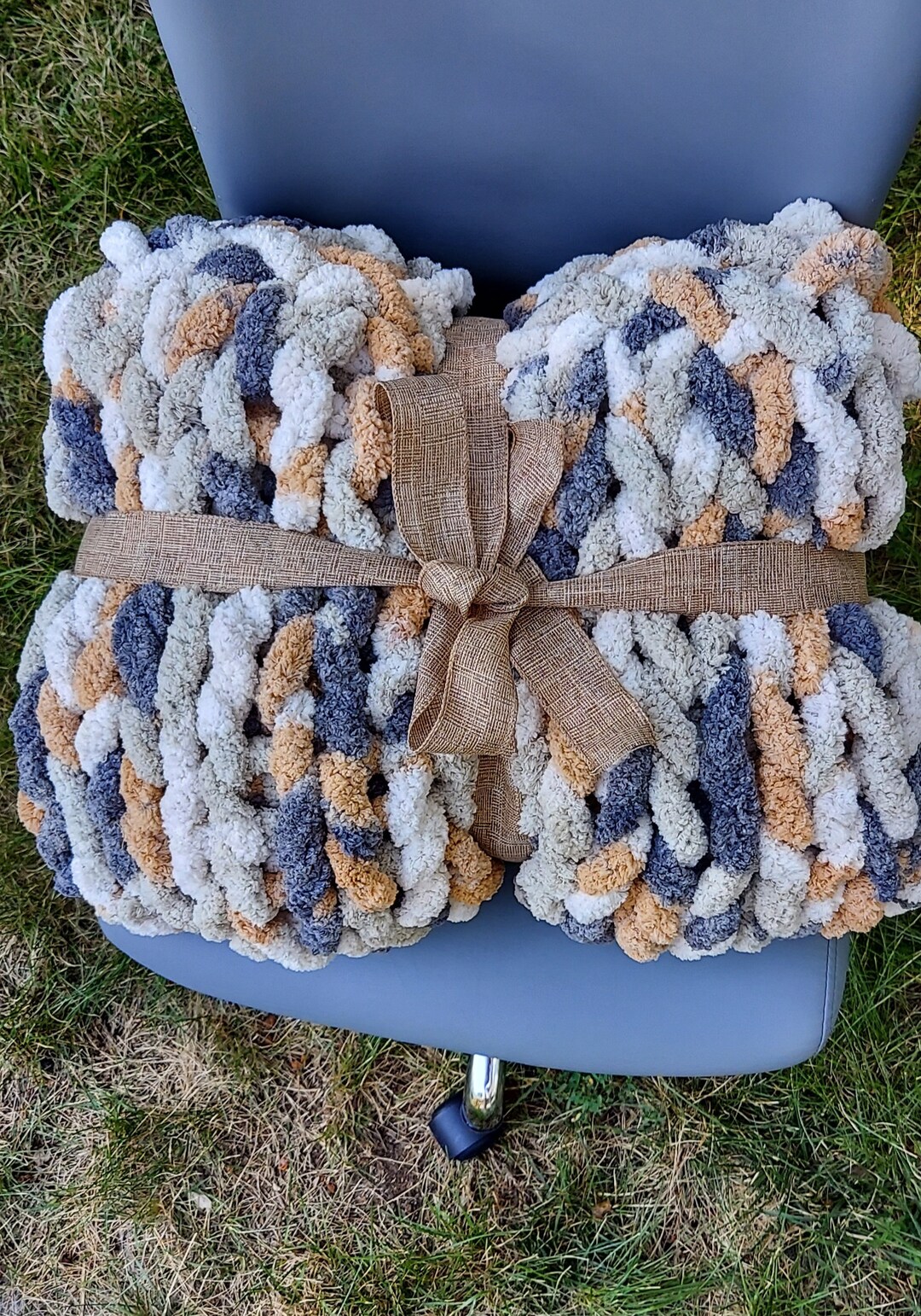 Calico Chunky Knit Throw - Etsy