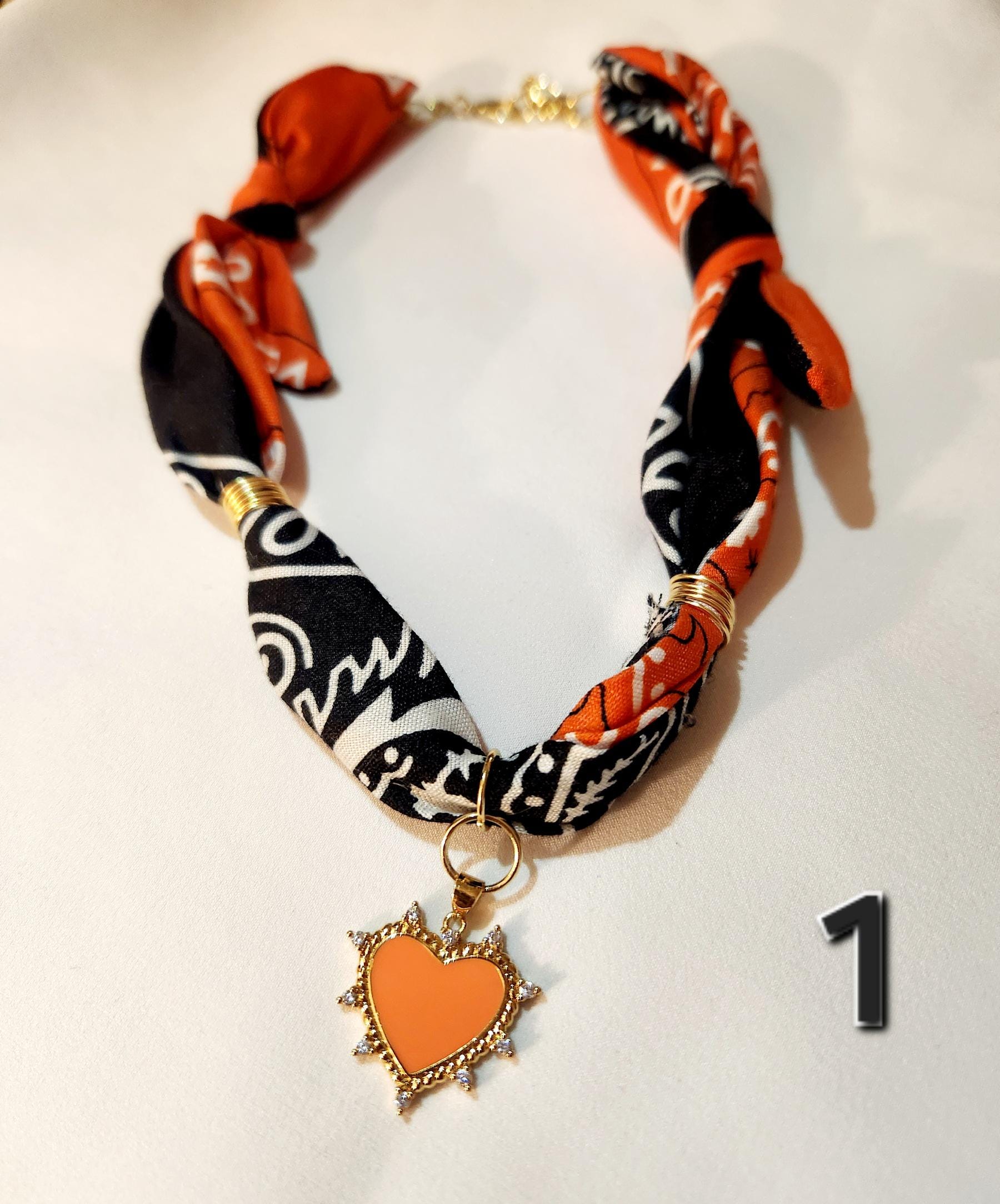 Bandana Necklace- Boho Chic Jewelry- Bohemian Necklace- Handmade ...