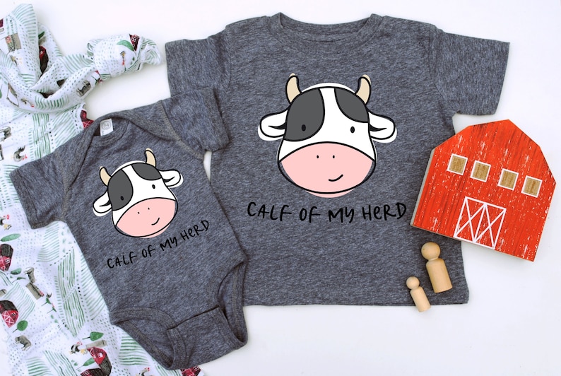 Calf of My Herd Tee, Cow-themed Shirt for Kids, On-the-farm T-shirt ...
